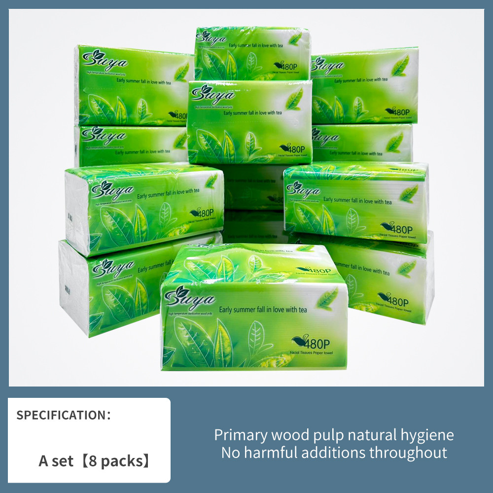 480 sheets 1pack (8pcs) SUYA Organic green tea Facial Tissue Paper ...