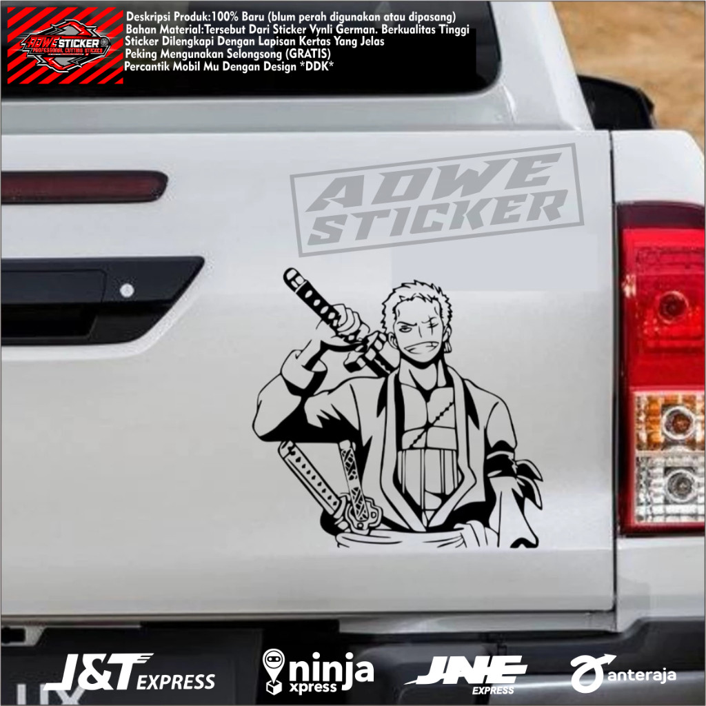 Zoro RORONOA CAR CUTTING STICKER 25 CM COOL ANIME ONE PIECE CAR LUGGAGE ...