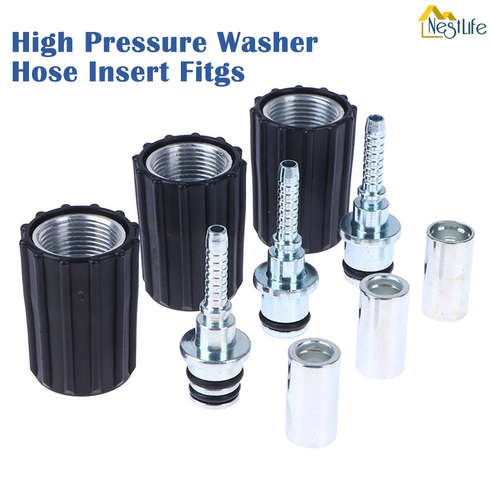 3pcs/set High Pressure Washer Hose Insert Fitgs D14 D15mm Ring Nut M22 ...