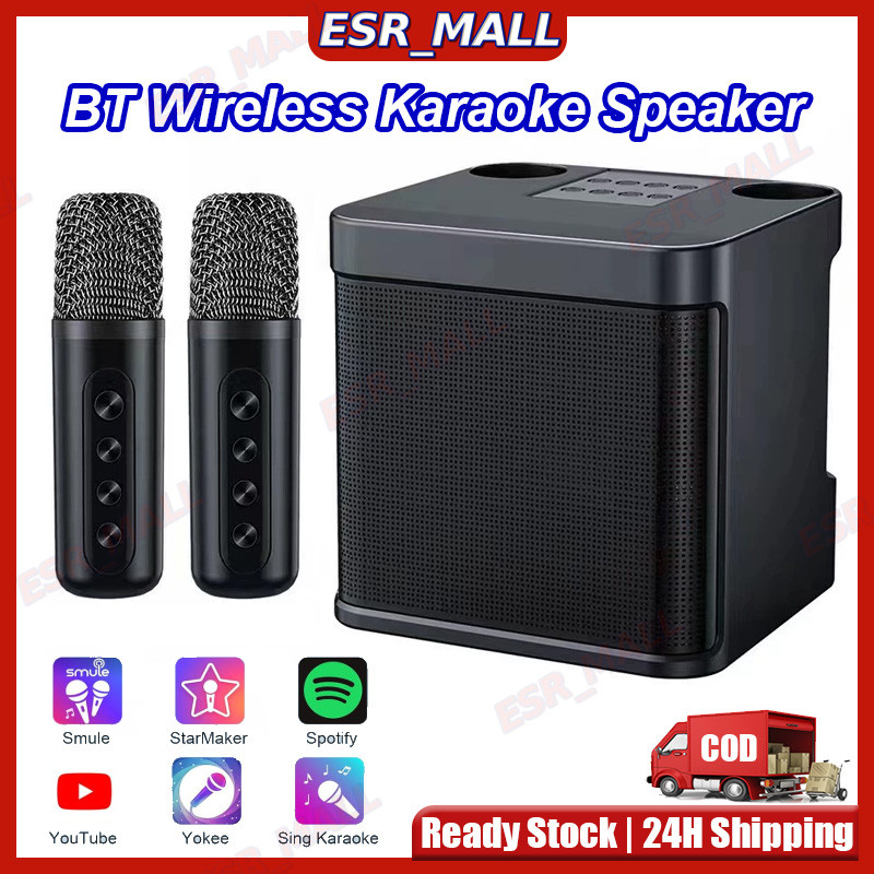 Wireless Karaoke Speaker with Mic 3D Stereo Amplifier Speaker Dual ...