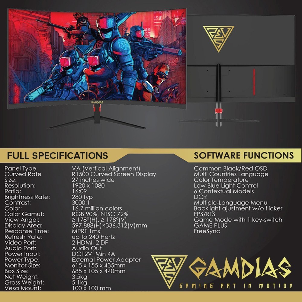 EasyPC | Gamdias Atlas HD27H/HD27IF/HD24IF/27F2/HD27IFW/HD24IFWI ...