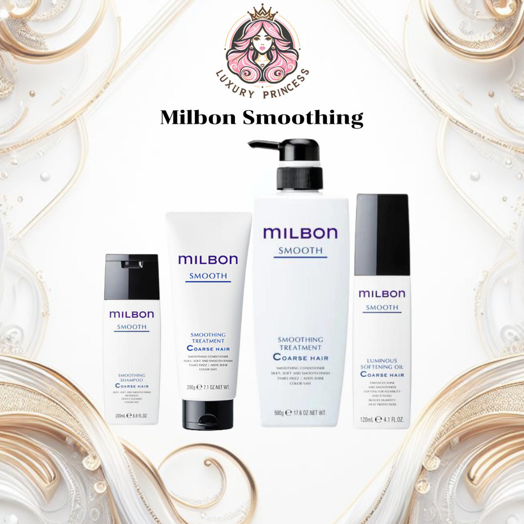 Milbon Smooth Smoothing Shampoo/Treatment Coarse Hair 1000 ml And ...