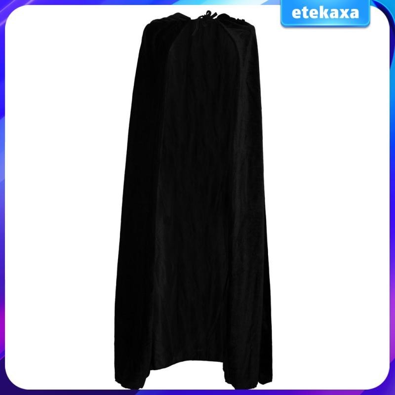 [Etekaxa] Velvet Ankle Length Cloak Cape with Hood Gothic Fancy Dress ...