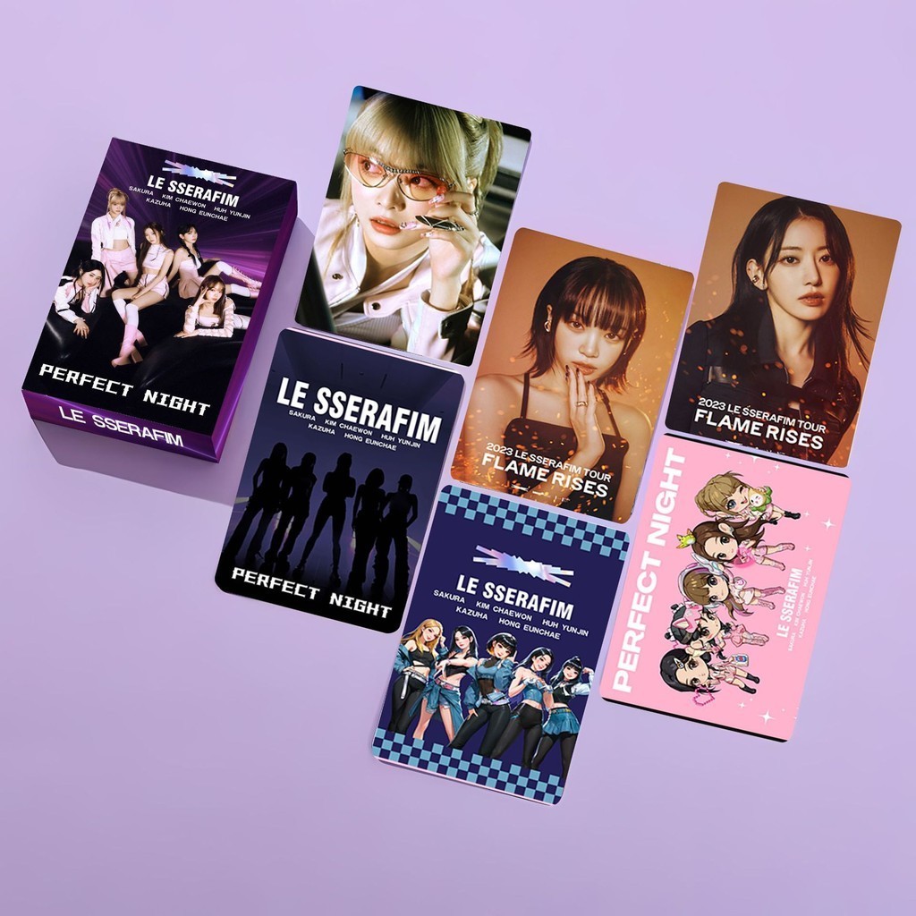 50-119pcs LE SSERAFIM Laser HOLOGRAPHIC LOMO Cards Sakura CHAEWON ...