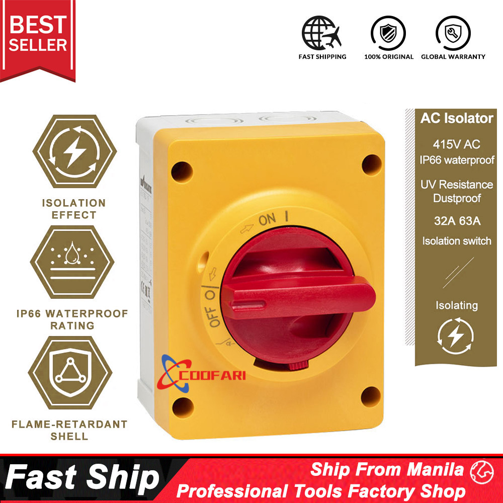 AC Isolator 415V AC 32A 63A IP66 Rating Solar Waterproof Isolator Switch | Shopee Philippines