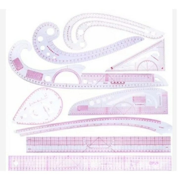 Clear measuring kit sewing drawing Yardstick ruler sleeve French arm ...