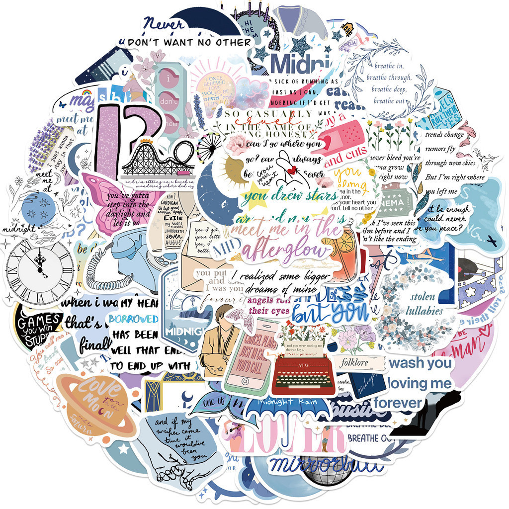 100/50PCS Small Fresh Taylor Swift Waterproof Graffiti Stickers for ...