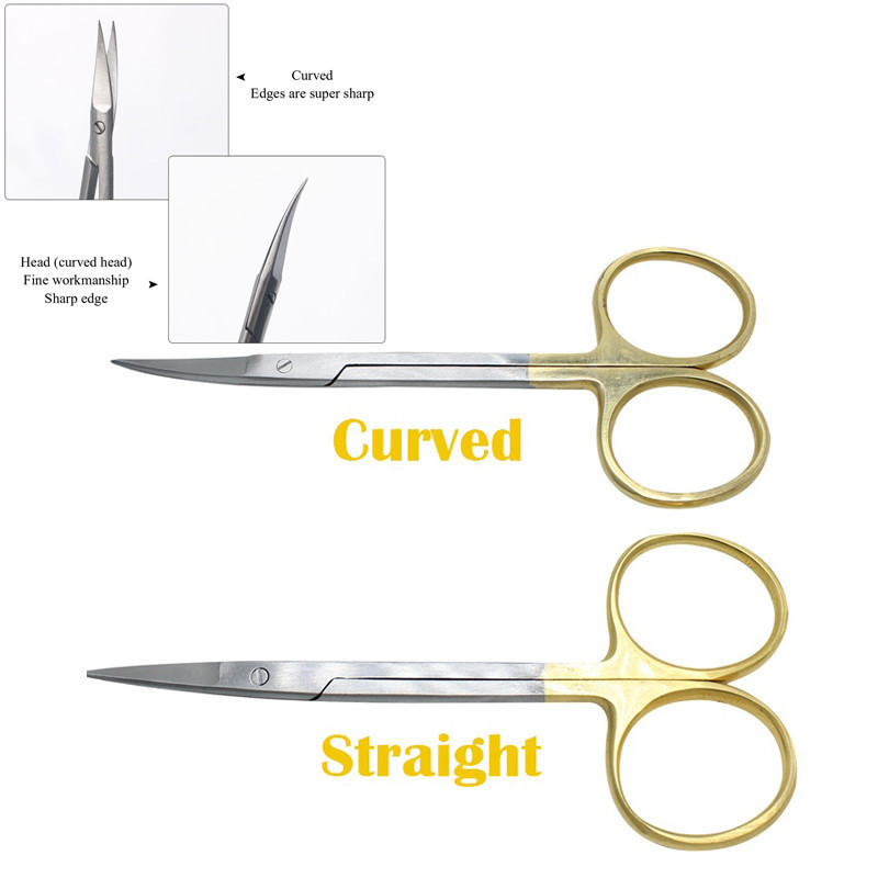 Dental Double-eyelid Scissors Pet Scissors With Gold Handle 12cm ...