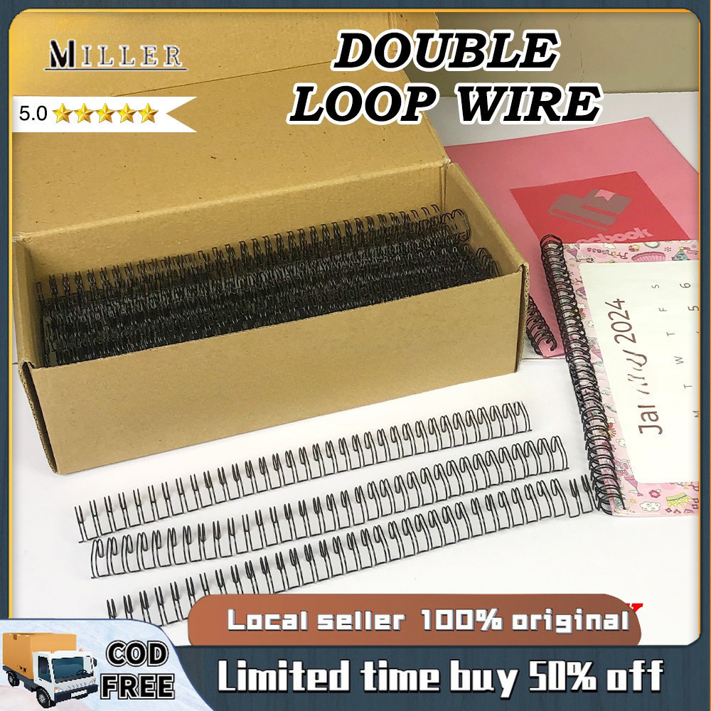 100pcs Double Loop Wire A4 Size (7.9mm, 12.7mm, 14.3mm) 34 Holes Metal ...