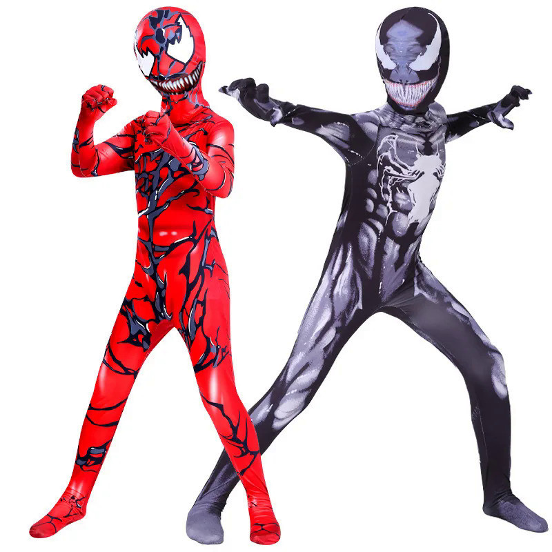 New Venom 2 Costume Kids Suit Jumpsuit Boys Symbiote Spiderman Costumes ...