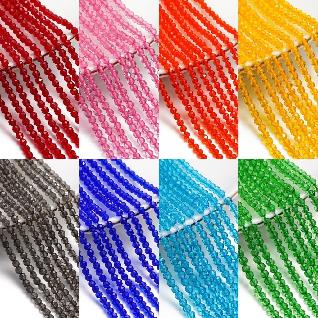 St.kunkka 3MM Transparent Crystal Beads One String About 127 Diamond ...