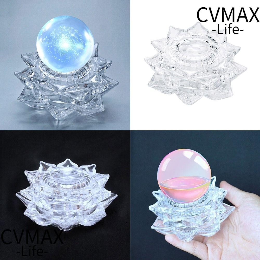 CMAX Crystal Ball Base, Transparent Acrylic Glass Sphere Holder, Lotus ...