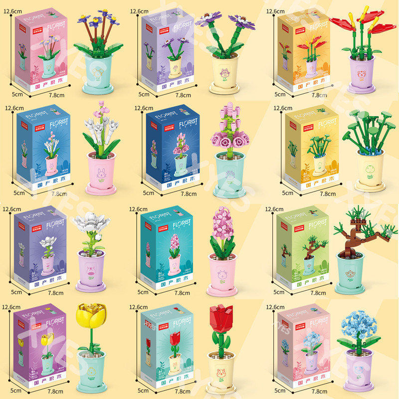 Eternal Mini Flower Building Blocks Bouquet Assembling Room Decor ...
