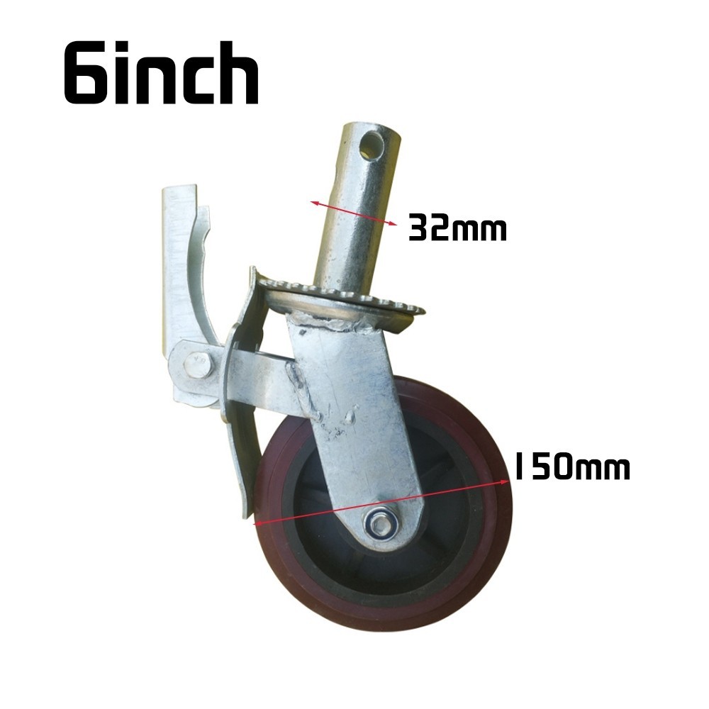 Scaffolding Rubber Wheel Heavy Duty/ Scaffolding Caster Wheel 6inches ...