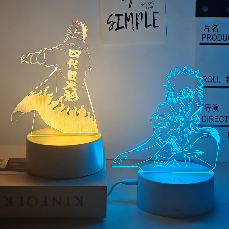 Naruto Sasuke Kakashi 3D night light desktop peripherals for boys 3D ...