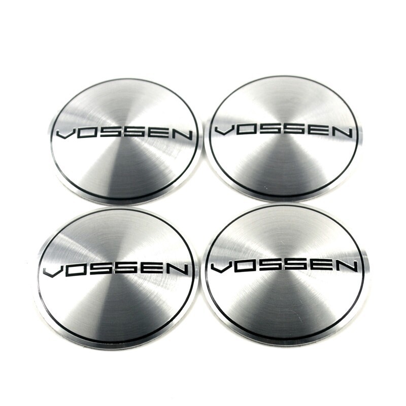 Modify Silver Vossen 60mm Curved Wheel Center Cap Decal Badge Car ...