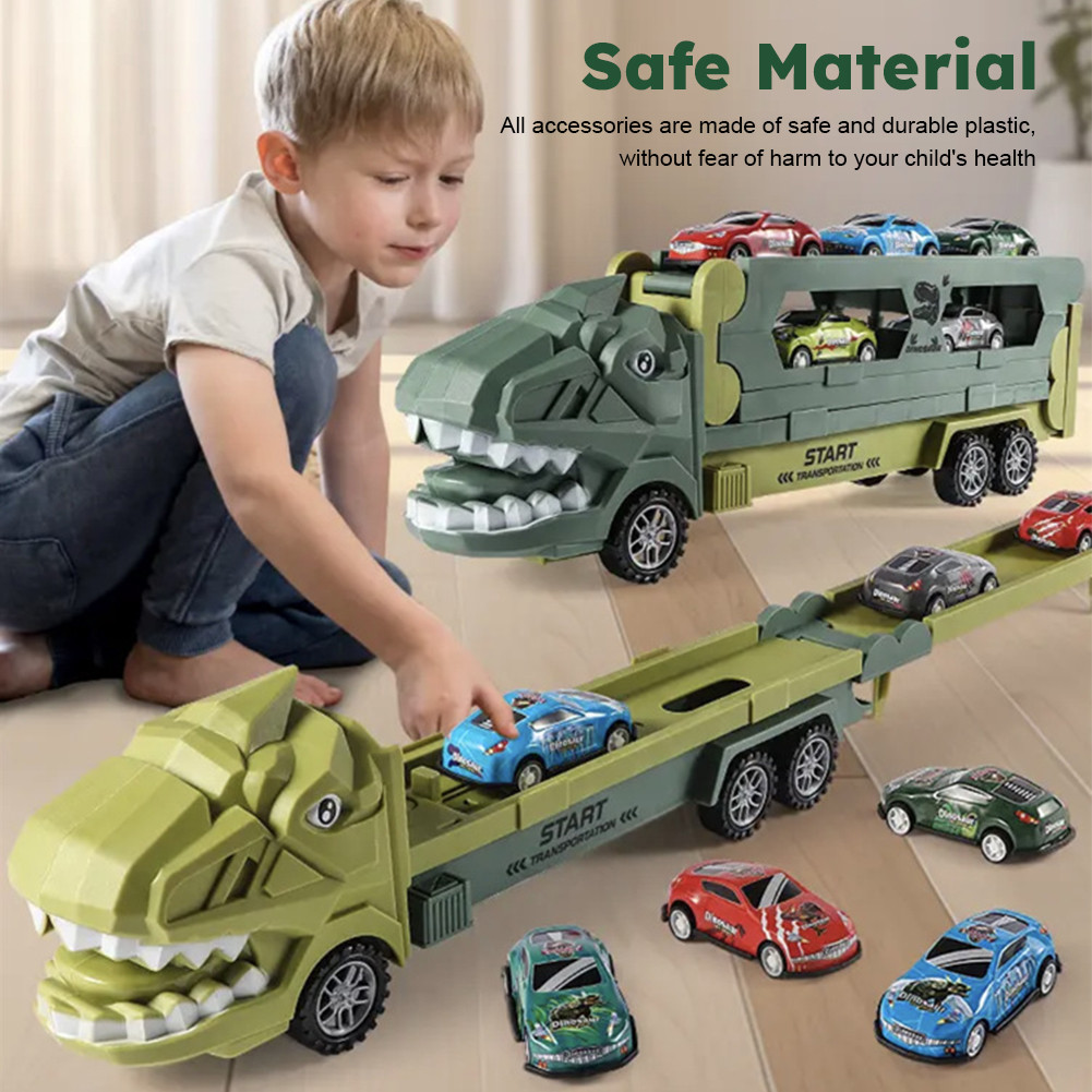 Folding Deformation or Dinosaur Container Car Transport Truck Model ...