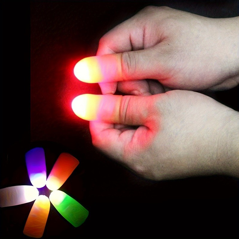 2pcs Magic Glow Finger Lights - Colorful Thumb Toys for Nighttime Stage ...