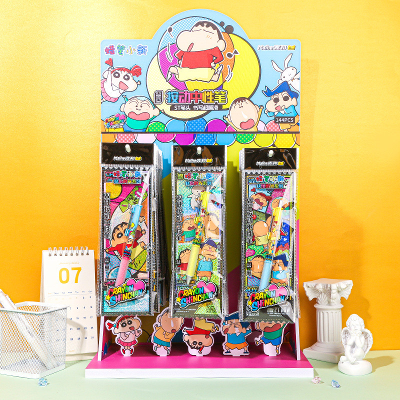 Genuine Crayon Shin-Chan Happy Time Series Double-Rod Press Pen Anime ...