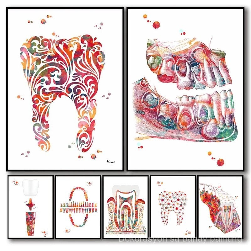 Poster Dental Art Implant Teeth Prints Mouth Anatomy Illustration ...