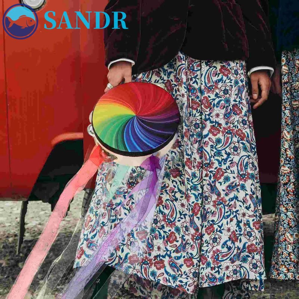 SANDR Tambourine, 6/7/8 Inch Ribbon Handheld Drum, Children Toys ...