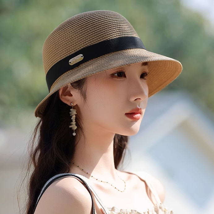 Hepburn Style French Straw Hat Ladies 2025 Summer Style Fashion Elegant ...