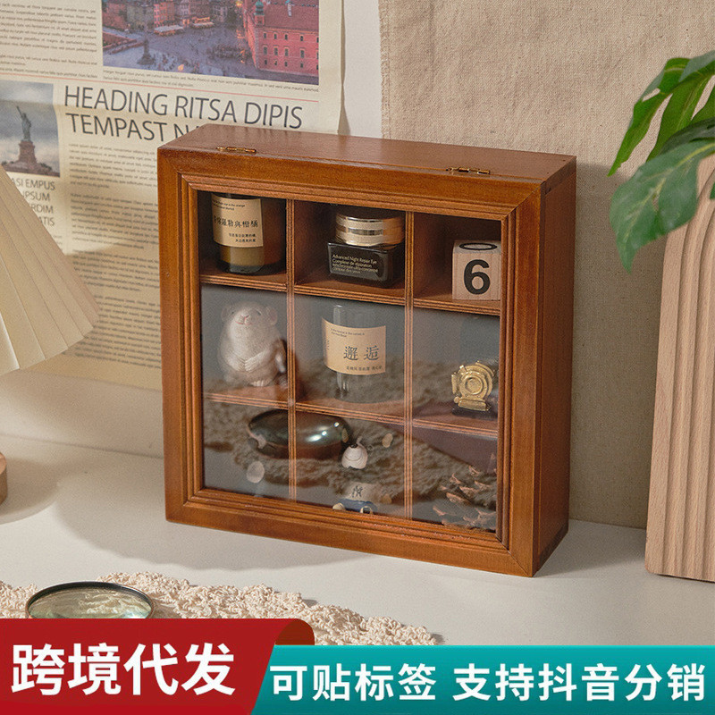 Jiugongge Hairpin Storage Box Retro Multi-Grid Tray Desktop Cosmetics ...