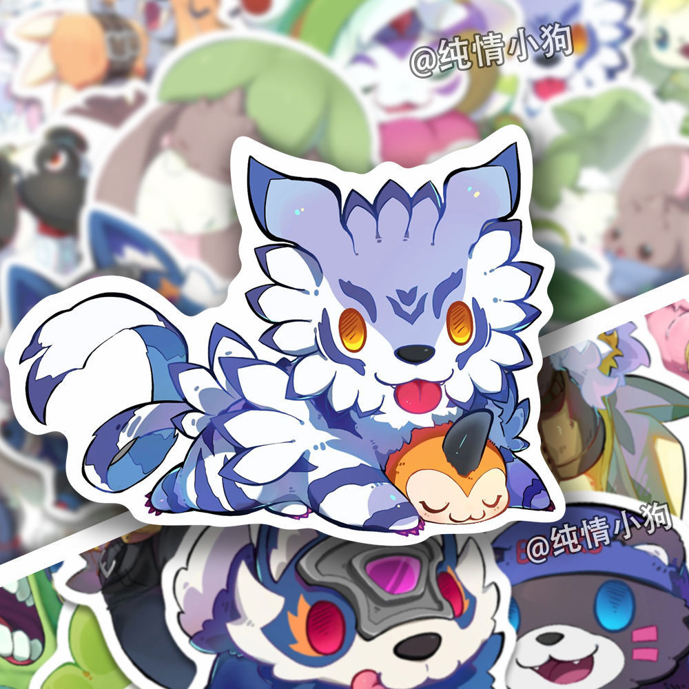 100 Sheets of Cute Stickers: Japanese Anime Digimon Fanart for Hand ...