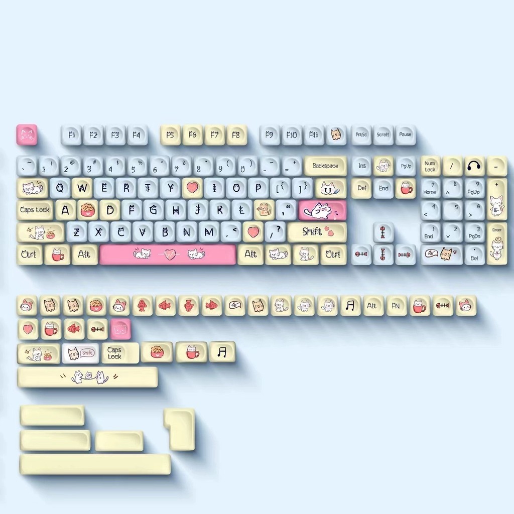 PBT keycaps moa Lolita Bunny Big-eyed Frog Butter Candy Rainbow ...