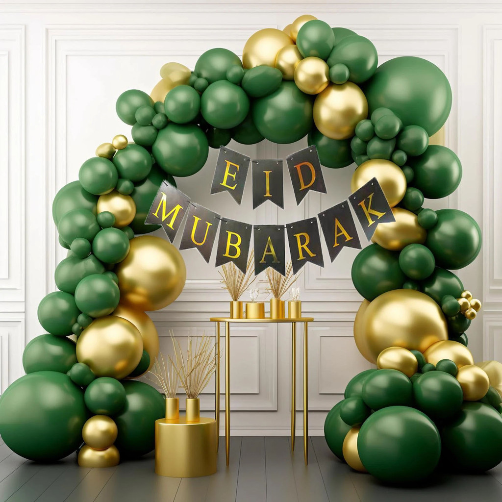 105pcs/set Eid Mubarak Decoration Balloon Banner Ramadan Kareem Muslim ...