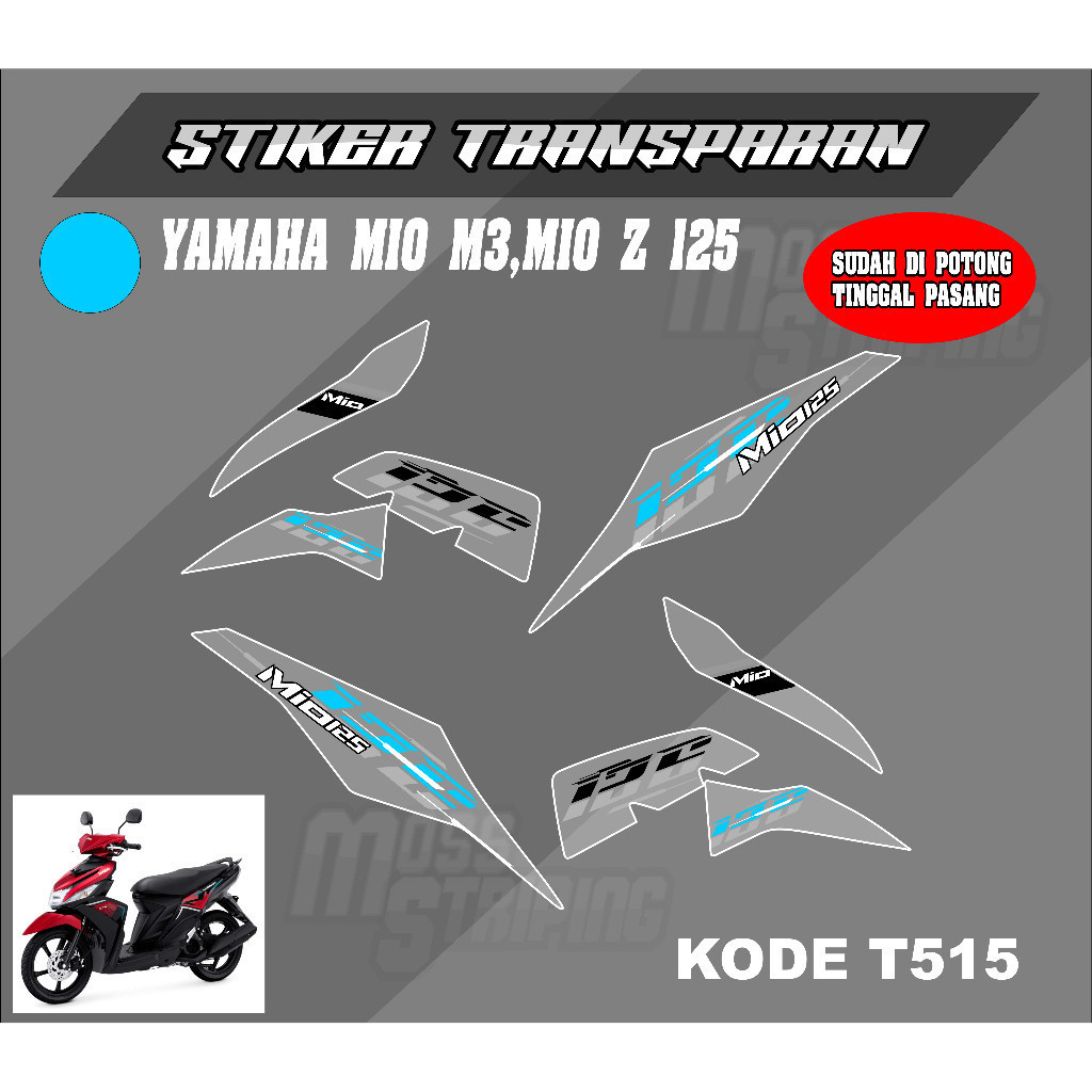 Striping trim sticker transparent Mio M3 Mio Z 125 Motif Vietnam Style ...