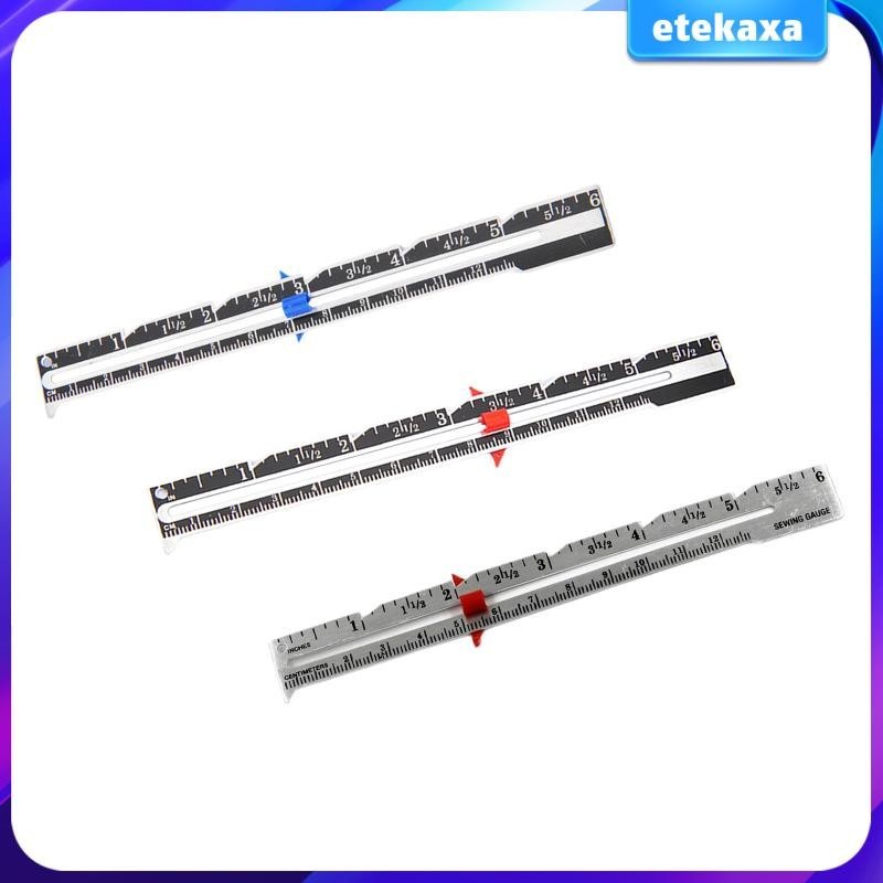 [Etekaxa] Sliding Gauge Sewing Measuring Ruler Tool Gauge Handy Hem ...