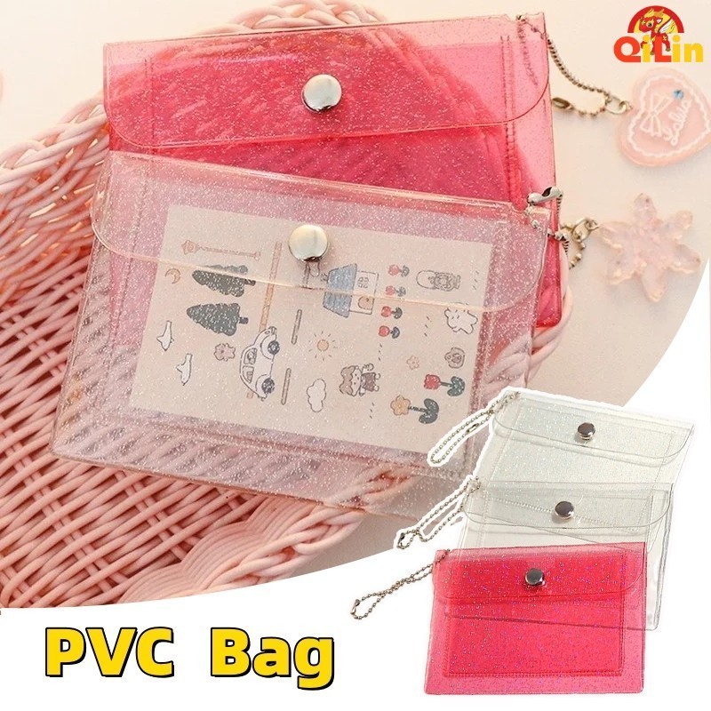 Transparent PVC Coin Purse with Keyring for Girls Cute Wallet ID Card ...