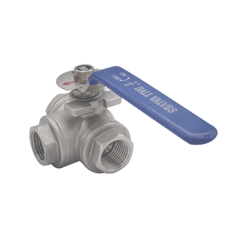 Stainless steel three-way ball valve L-shaped T-shaped internal thread ...