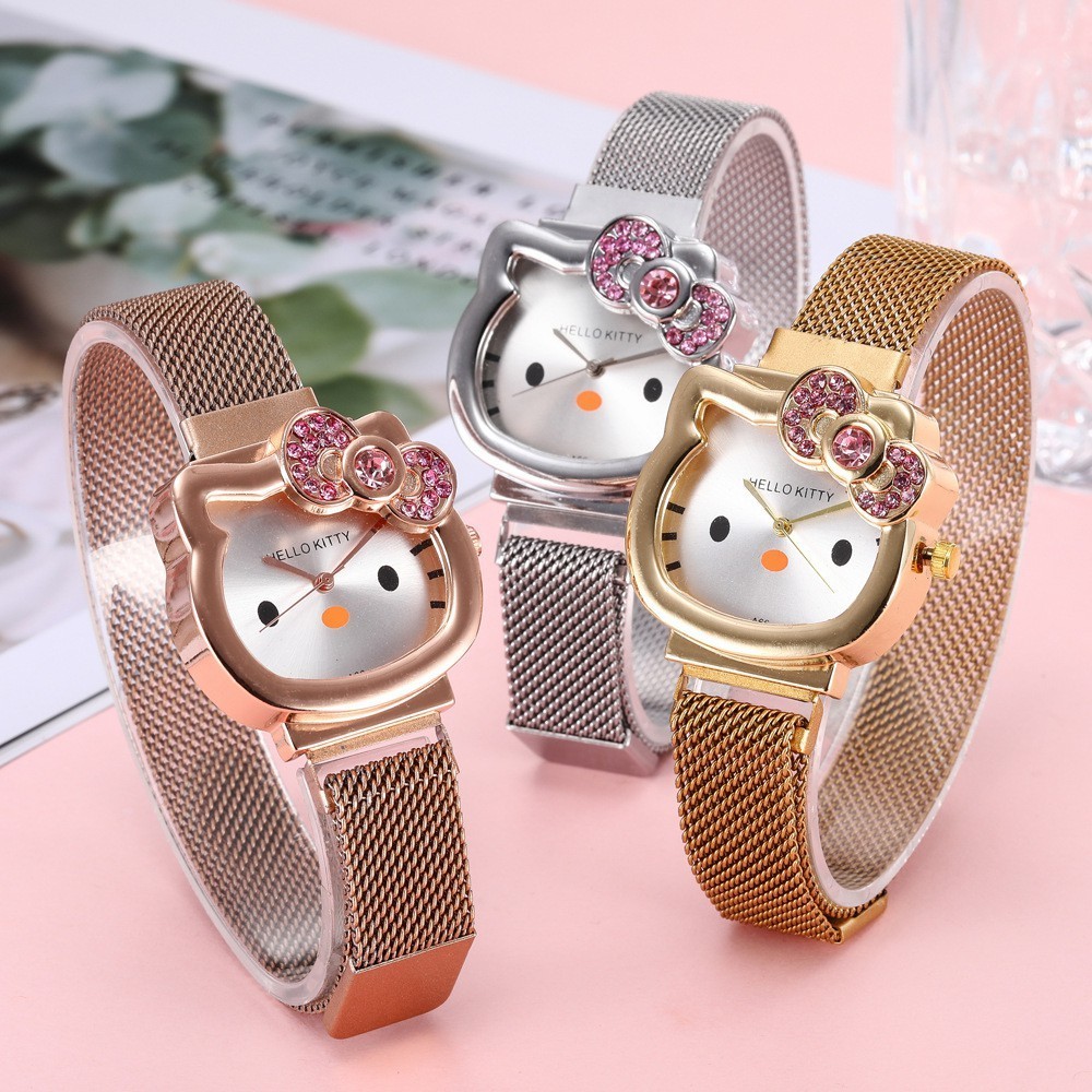 Fashion Casual Hello Kitty Quartz Watches Sanrio KT Cat Women's ...