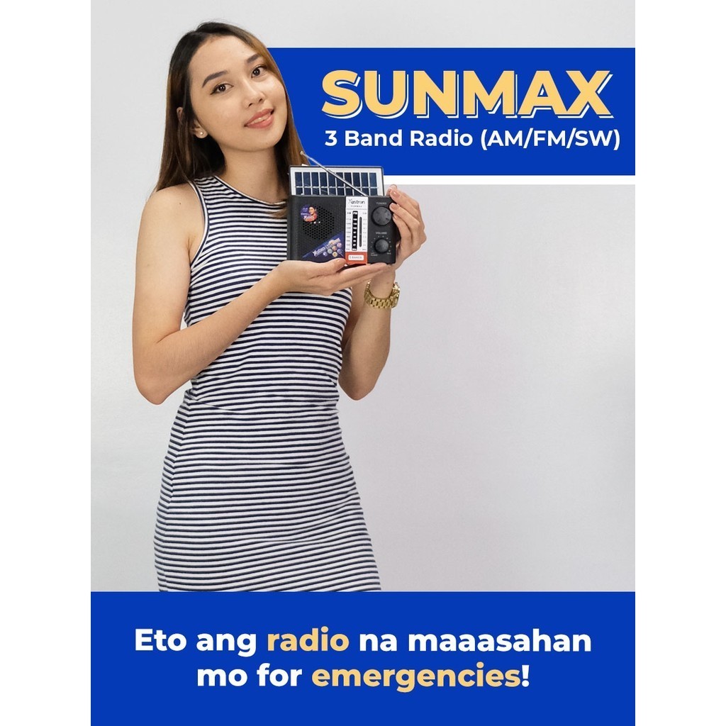 Astron SUNMAX Solar-Powered Radio | AM/FM | Rechargeable | Flashlight ...