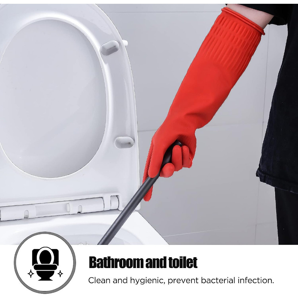 Solid Red Latex Dishwashing Gloves For Household Kitchen Hospital ...
