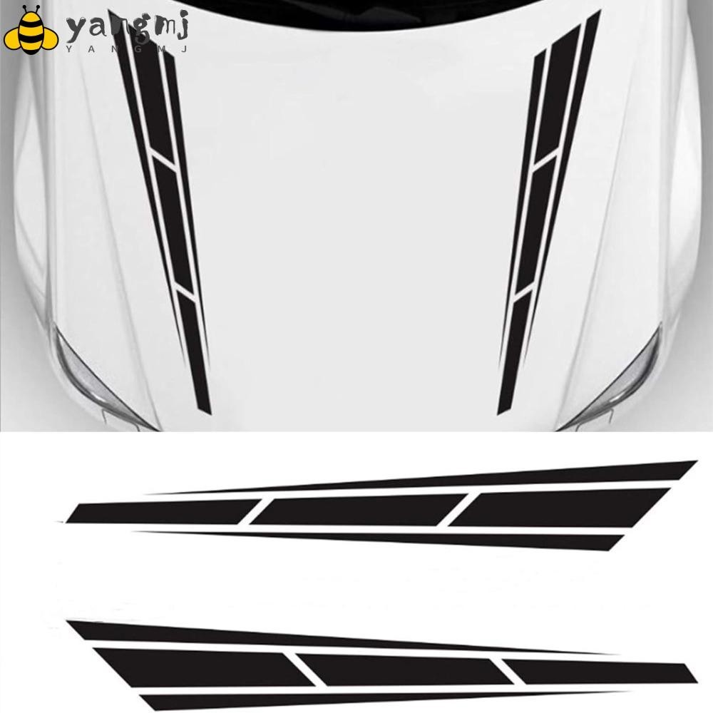 YANGMJ 2pairs Stripe Car Hood Decal Sticker, 2Color 31.50x4.72inch Car ...