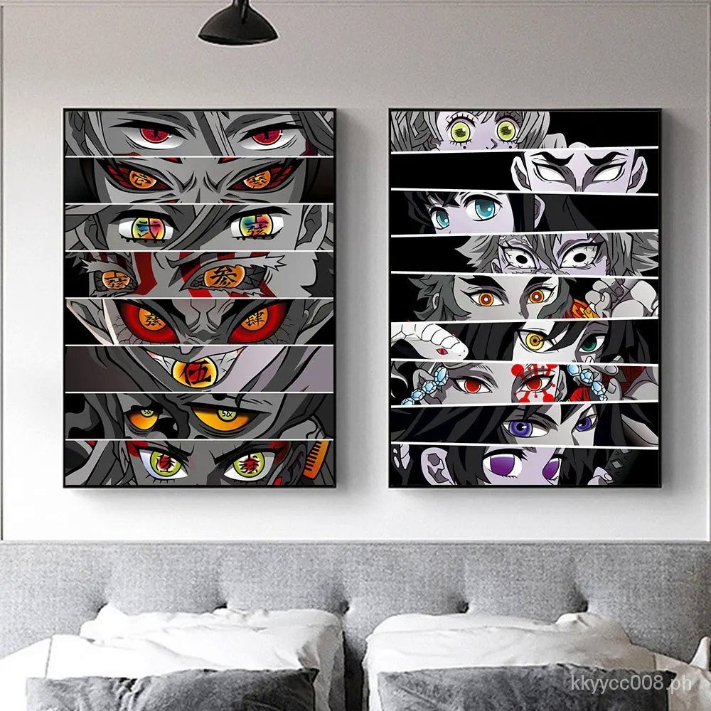 Anime Eyes Demon Slayer Kimetsu No Yaiba Poster Wall Art Print Hashira ...