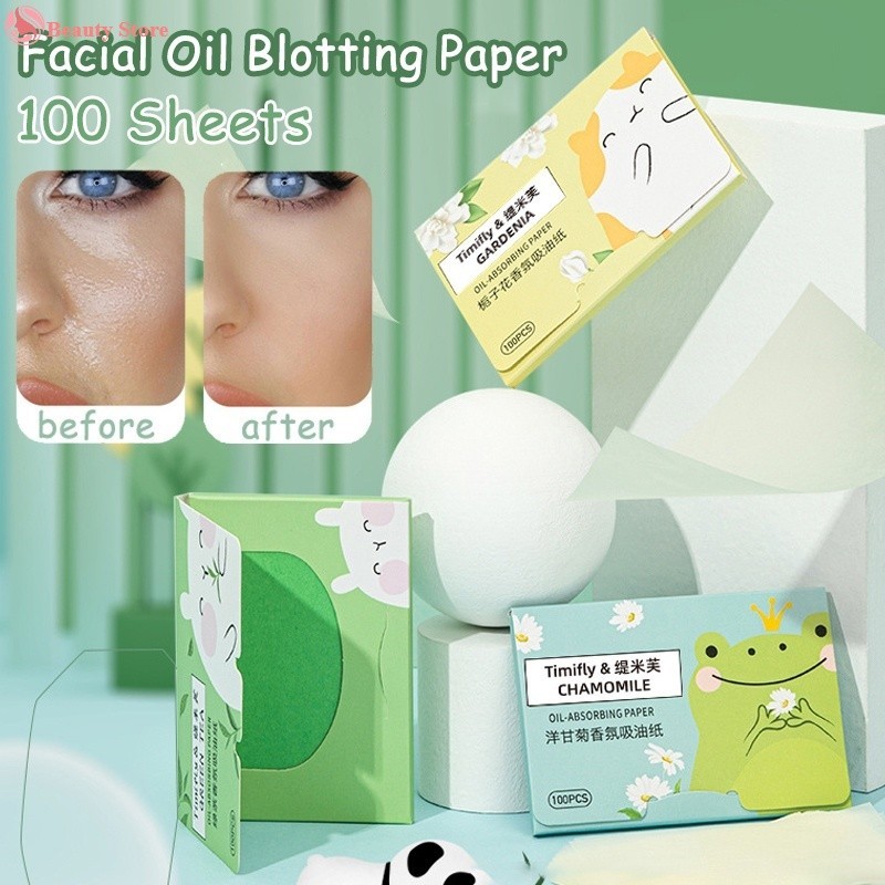100 Sheets/Pack Cute Portable Face Oil Blotting Paper Cleanser Oil ...
