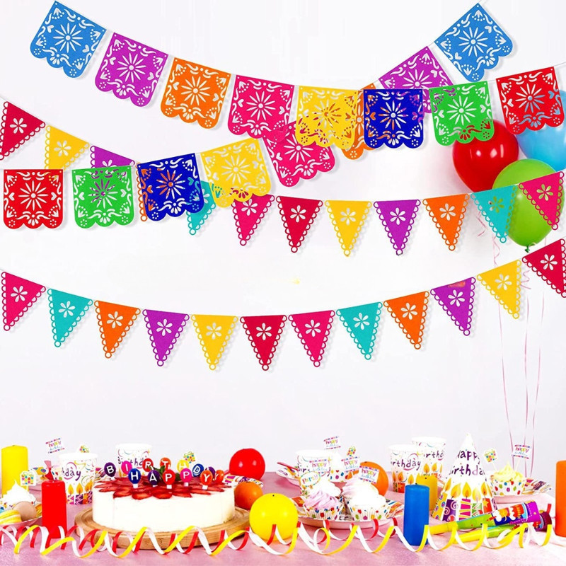 Fiesta Mexico Pull Flag Pinata Theme Carnival Party Banner Felt Day of ...