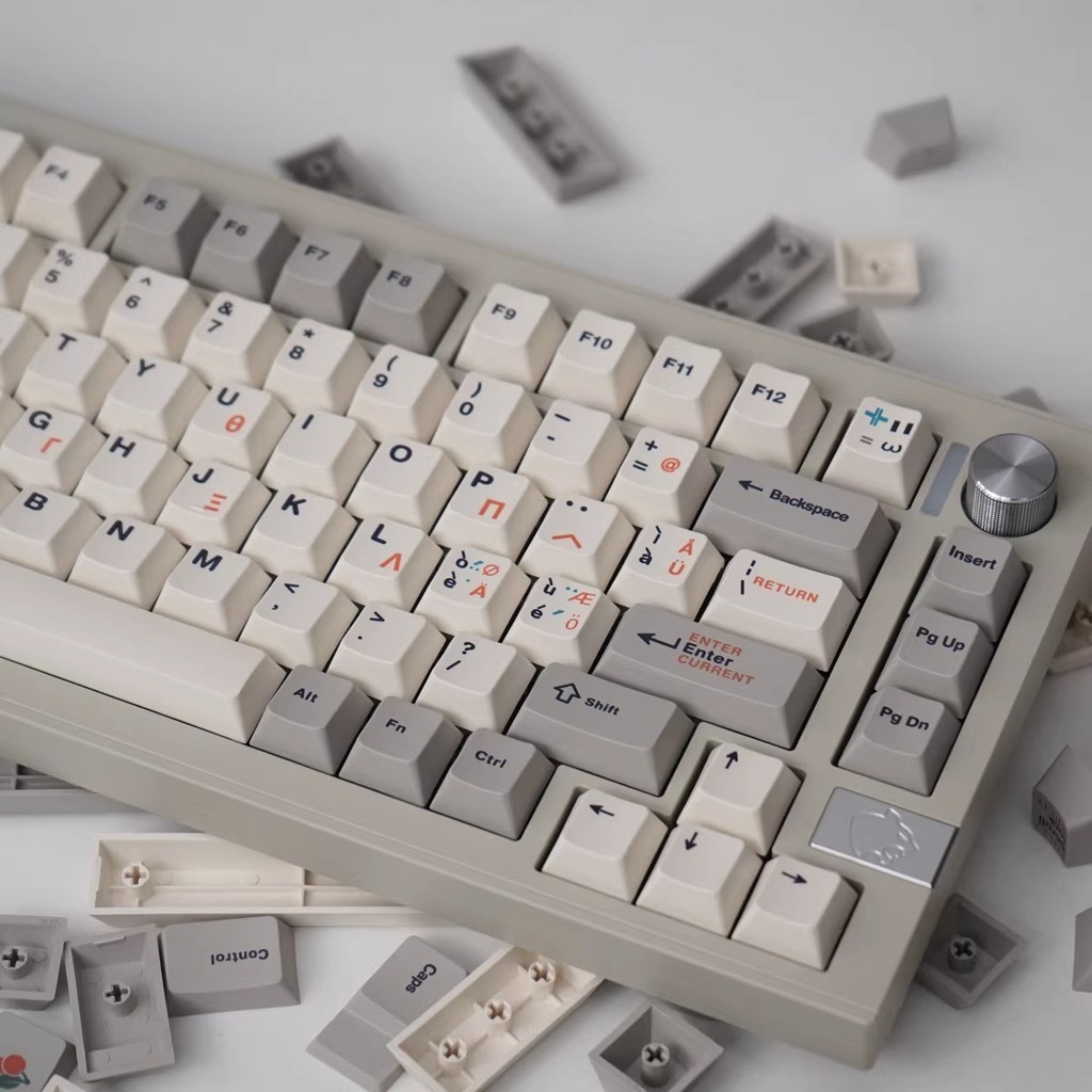 Retro Gray&White with Greek root Keycaps PBT Cherry Profile for MX ...