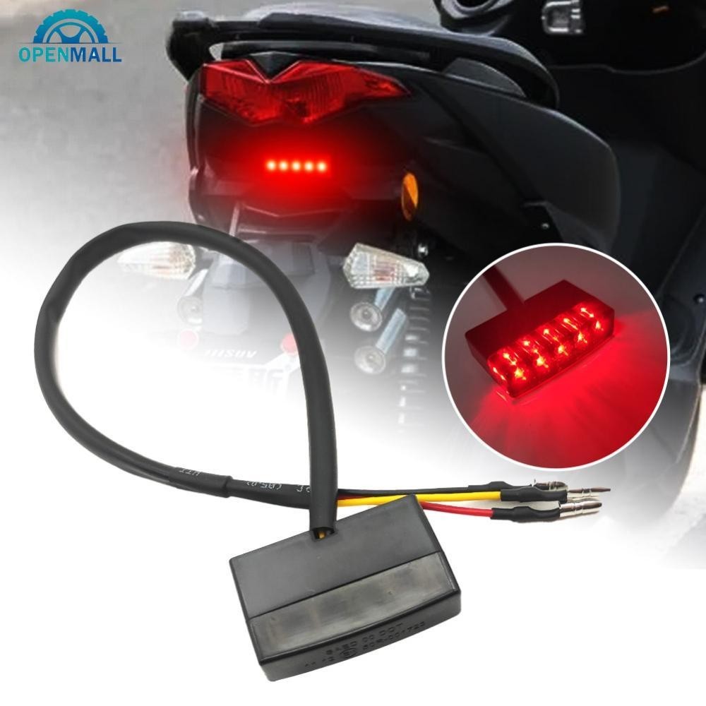 OPENMALL 12V Mini Motorcycle Rear Tail Lamp 5 LED Red Stop Brake Light Universal for Motorcycle ...