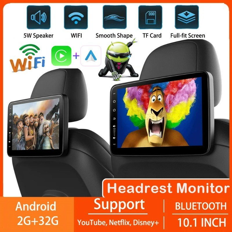10.1 INCH Android Car Headrest Video Multimedia Player Bluetooth Rear ...