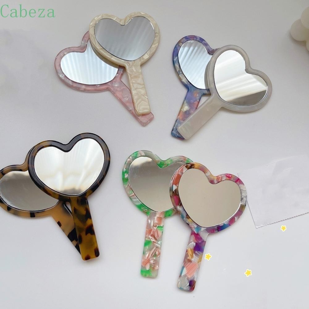 CABEZA Small Makeup Mirror, Heart Shape Vanity Mirror Handheld Mirror ...