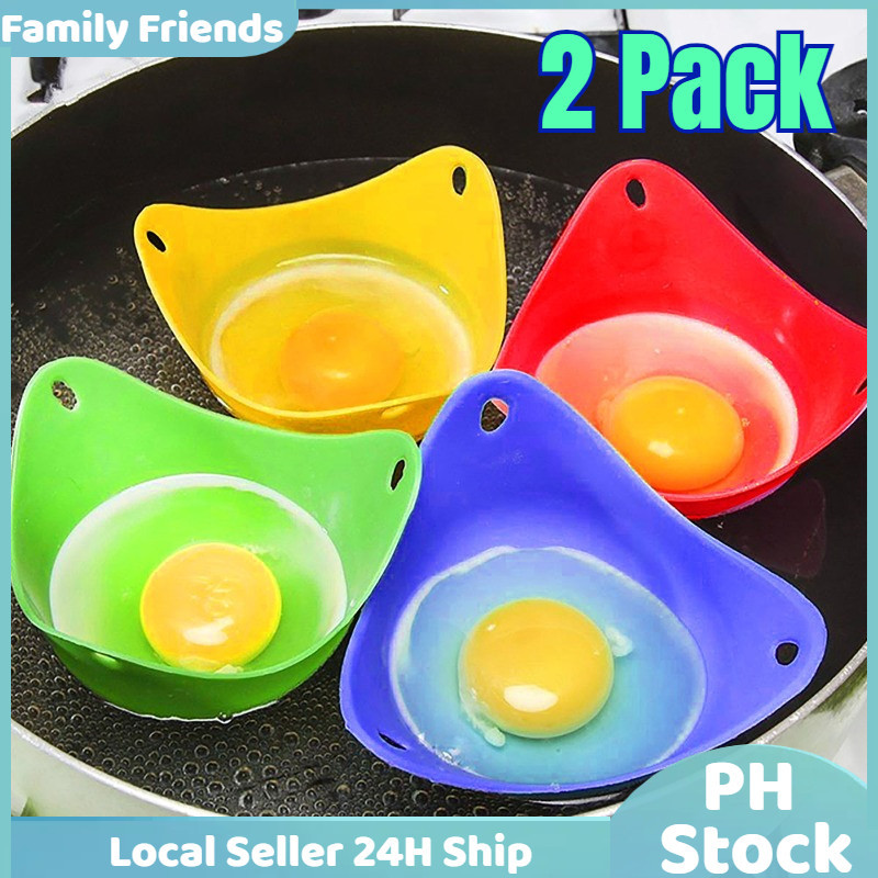 2 Pack Silicone Egg Poacher Cups, Egg Boiler Mold Cup for Microwave Air ...