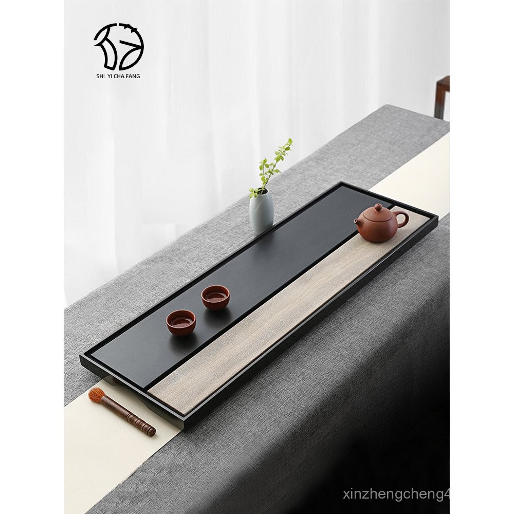 Natural Whole Black Stone Serpeggiante Tea Tray Modern Light Luxury ...