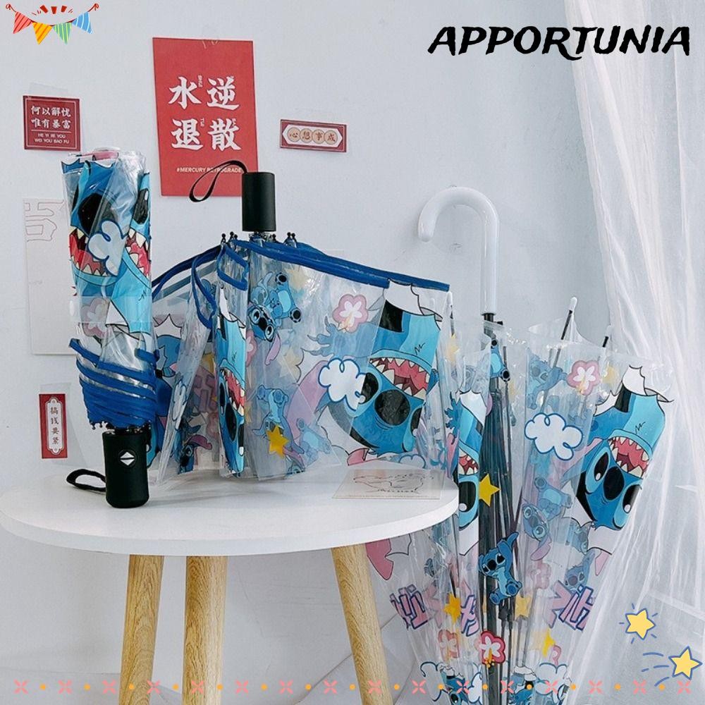APPORTUNIA Umbrella, Auto/Manual Thickened Stitch Transparent Umbrella ...