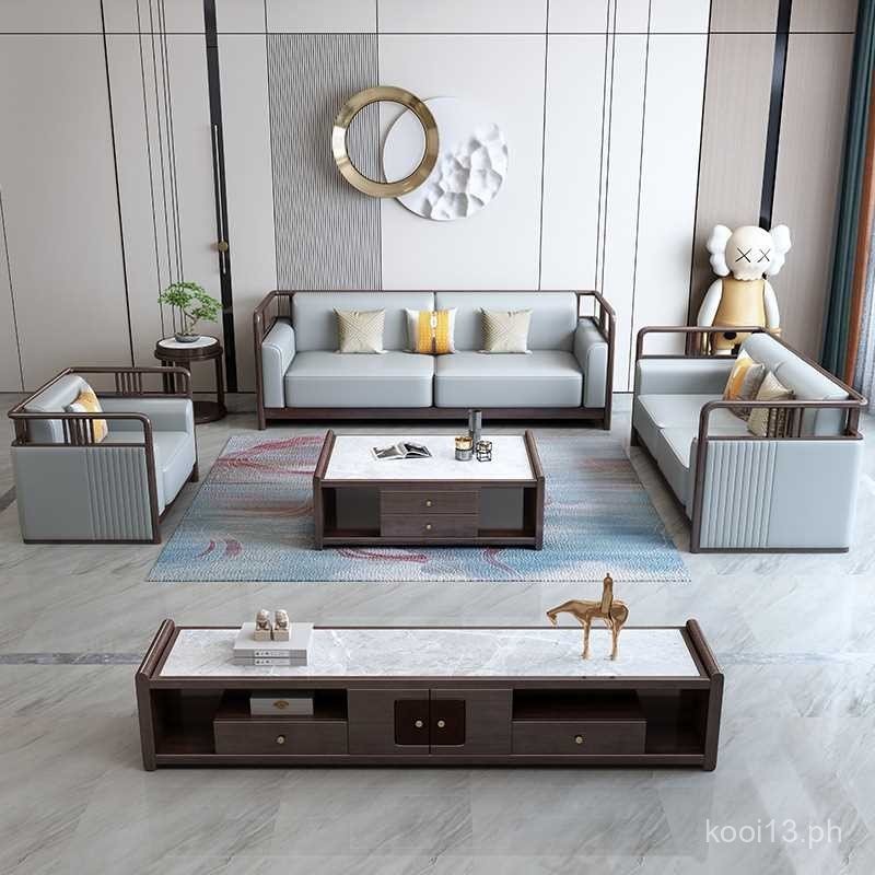 New Chinese Style Solid Wood Sofa Set for Small and Large Living Rooms ...
