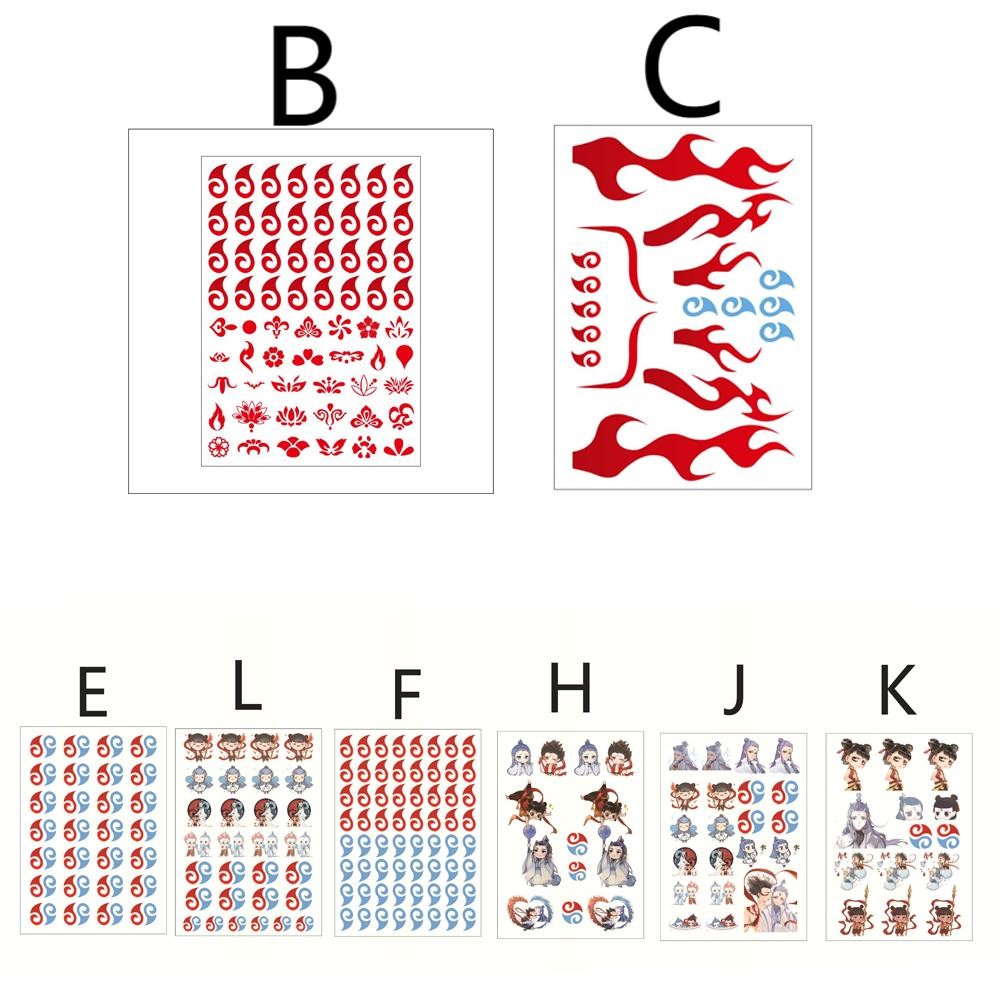 Nezha 2 Cartoon Forehead Eyebrow Tattoo Sticker Children's Anime Ao ...